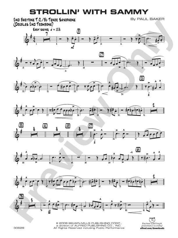 Strollin' with Sammy: 2nd Baritone T.C.: 2nd Baritone T.C. Part - Digital Sheet Music Download