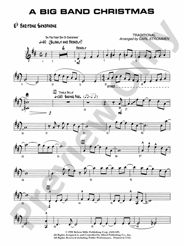 A Big Band Christmas: E-flat Baritone Saxophone: E-flat Baritone Saxophone Part - Digital Sheet ...