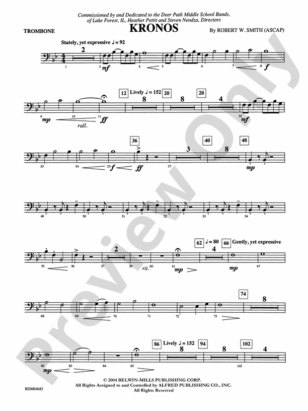 Kronos: 1st Trombone: 1st Trombone Part - Digital Sheet Music Download