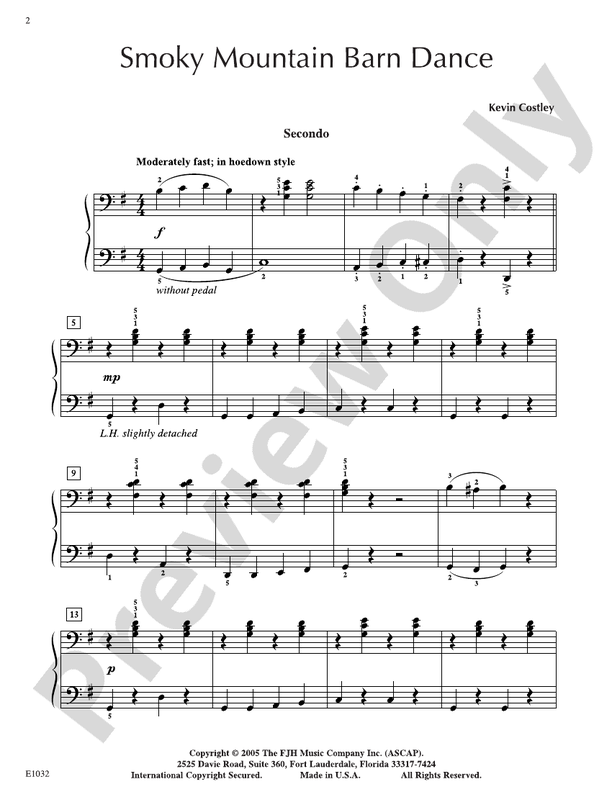 Smoky Mountain Barn Dance: Piano: Kevin Costley - Digital Sheet Music Download