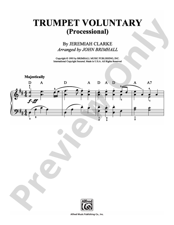 Trumpet Voluntary (Processional): Easy Piano: Jeremiah Clarke - Digital ...