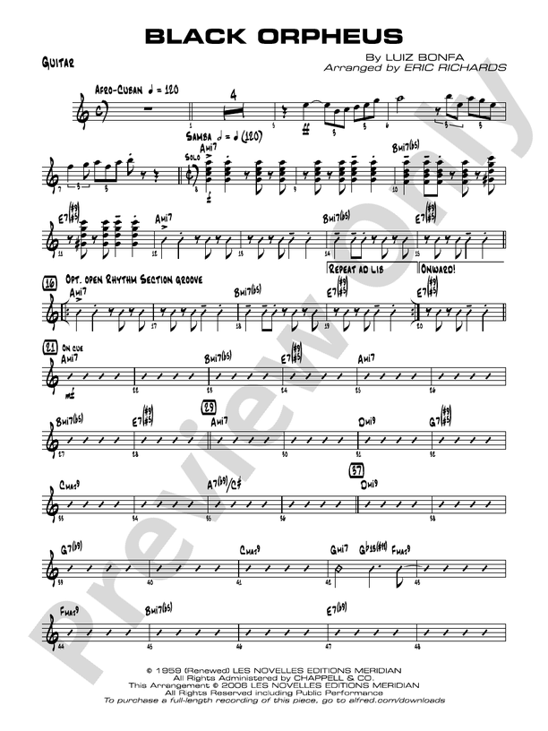 Black Orpheus: Guitar: Guitar Part - Digital Sheet Music Download
