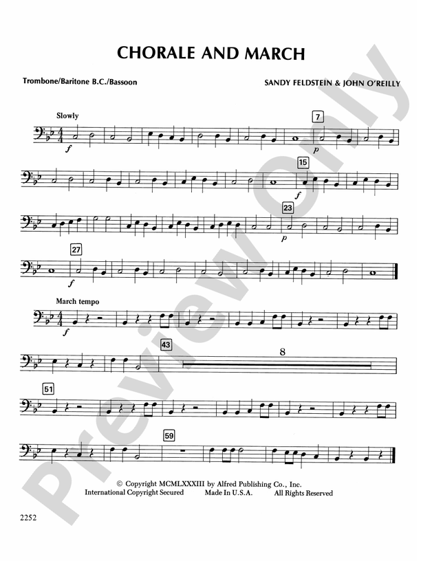 Chorale and March: 1st Trombone: 1st Trombone Part - Digital Sheet ...