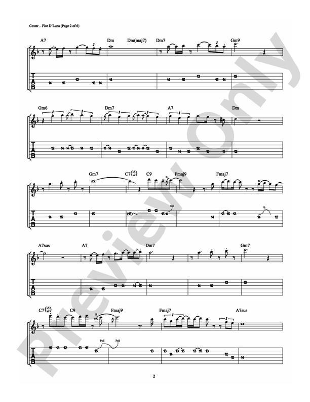 Flor D'Luna: Guitar TAB: Carlos Santana - Digital Sheet Music Download