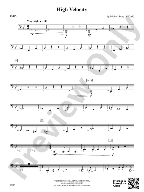 High Velocity: Tuba: Tuba Part - Digital Sheet Music Download