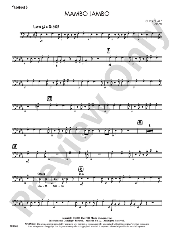 Mambo Jambo: Opt. Trombone 3: Opt. Trombone 3 Part: Chris Sharp ...