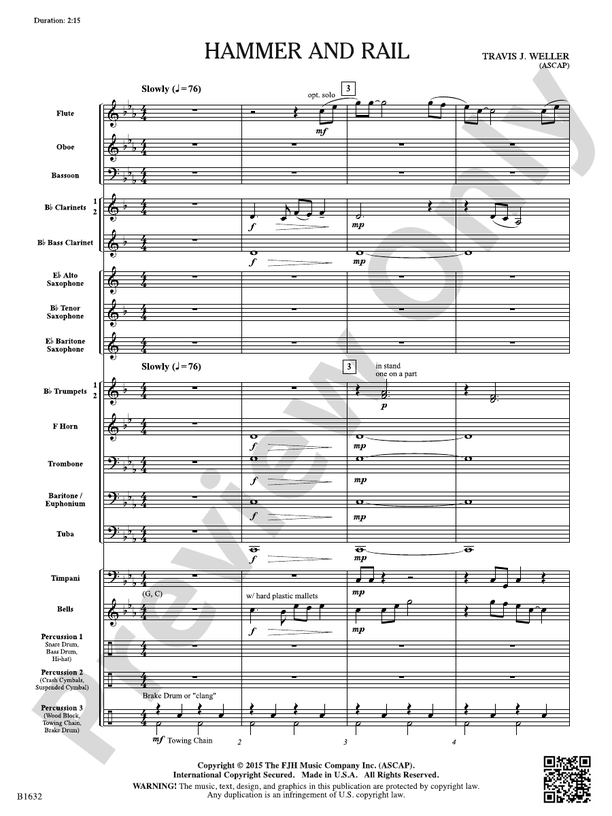 Hammer and Rail: Score: Concert Band Score: Travis J. Weller - Digital ...