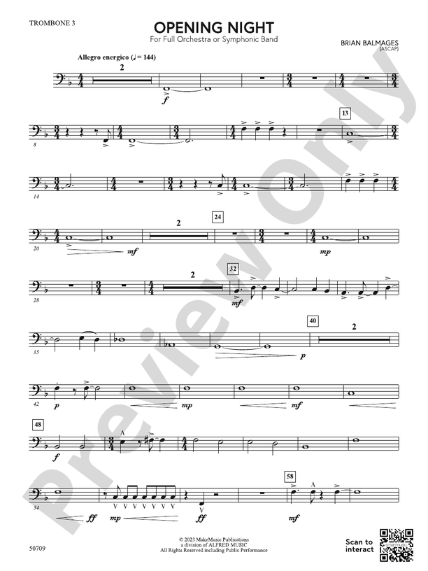Opening Night: 3rd Trombone: 3rd Trombone Part - Digital Sheet Music ...