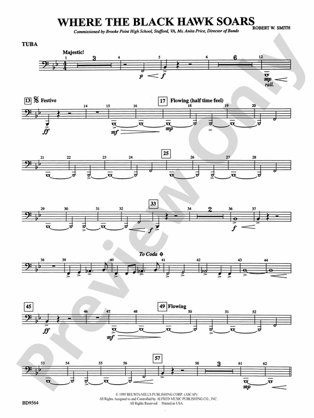 Where the Black Hawk Soars: Tuba: Tuba Part - Digital Sheet Music Download