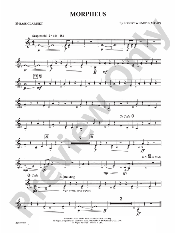 Morpheus: B-flat Bass Clarinet: B-flat Bass Clarinet Part - Digital ...