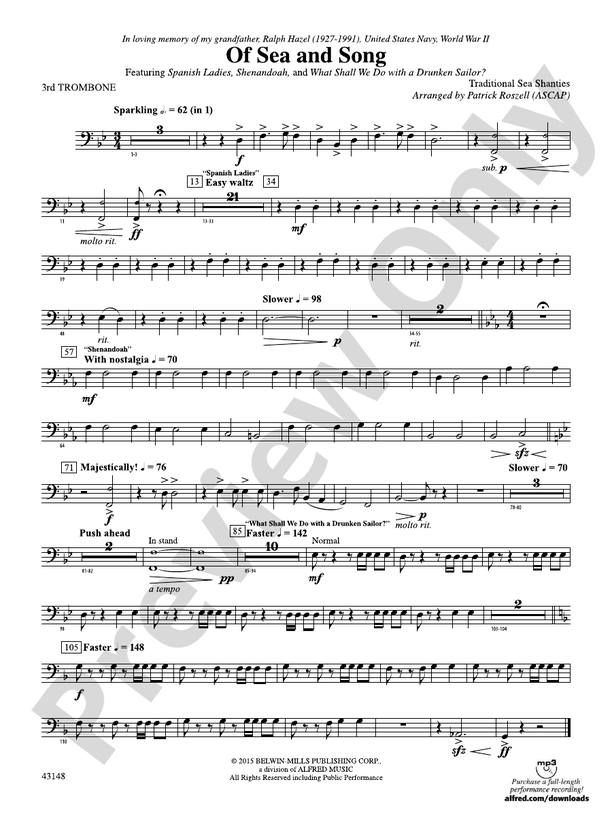 Of Sea and Song: 3rd Trombone: 3rd Trombone Part - Digital Sheet Music ...