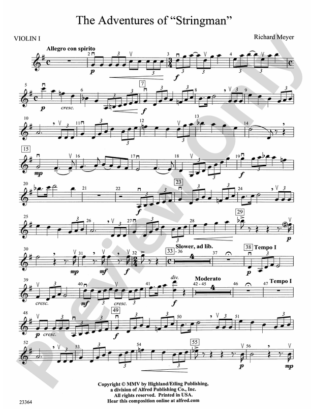 The Adventures of "Stringman": 1st Violin: 1st Violin Part - Digital ...