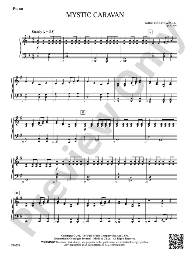 Mystic Caravan: Piano: Piano Part: Soon Hee Newbold - Digital Sheet ...