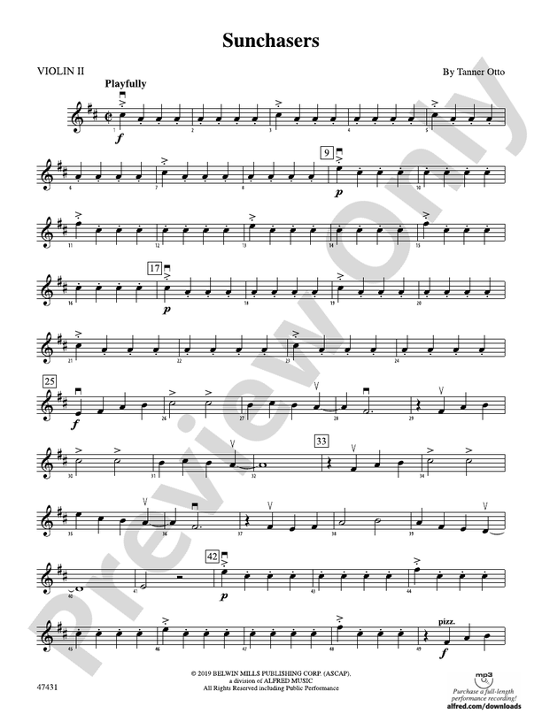 Sunchasers: 2nd Violin: 2nd Violin Part - Digital Sheet Music Download