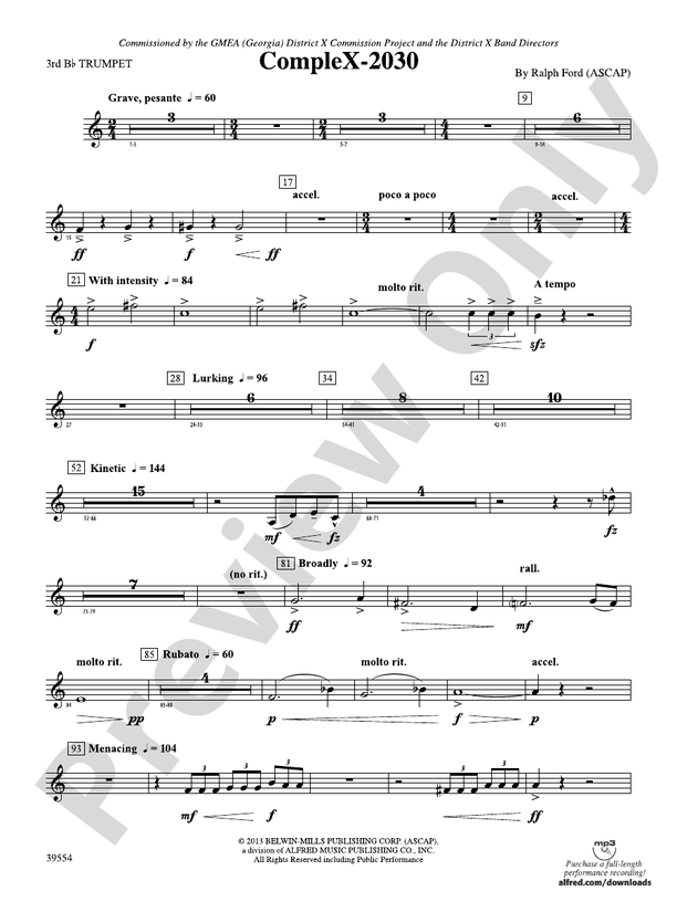 CompleX-2030: 3rd B-flat Trumpet: 3rd B-flat Trumpet Part - Digital ...