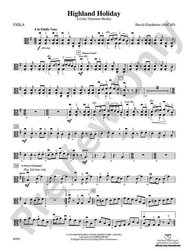 Highland Holiday: Viola: Viola Part - Digital Sheet Music Download