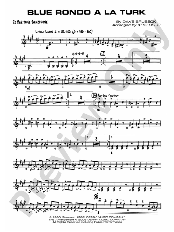 Blue Rondo a la Turk: E-flat Baritone Saxophone: E-flat Baritone ...