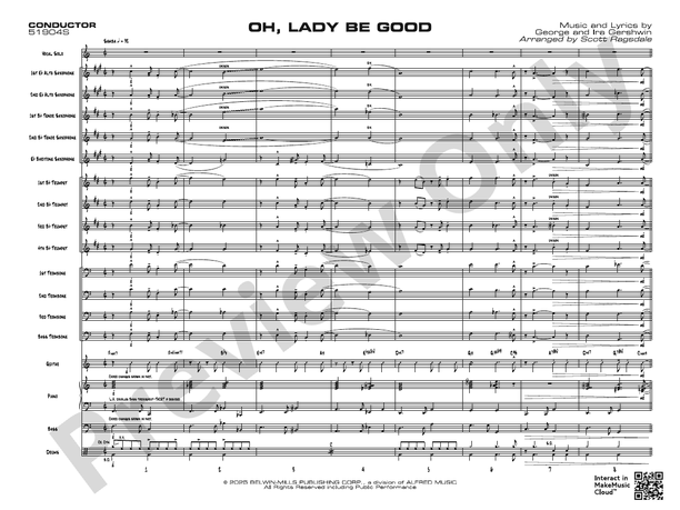 Oh, Lady Be Good: Jazz Ensemble Conductor Score & Parts: George ...
