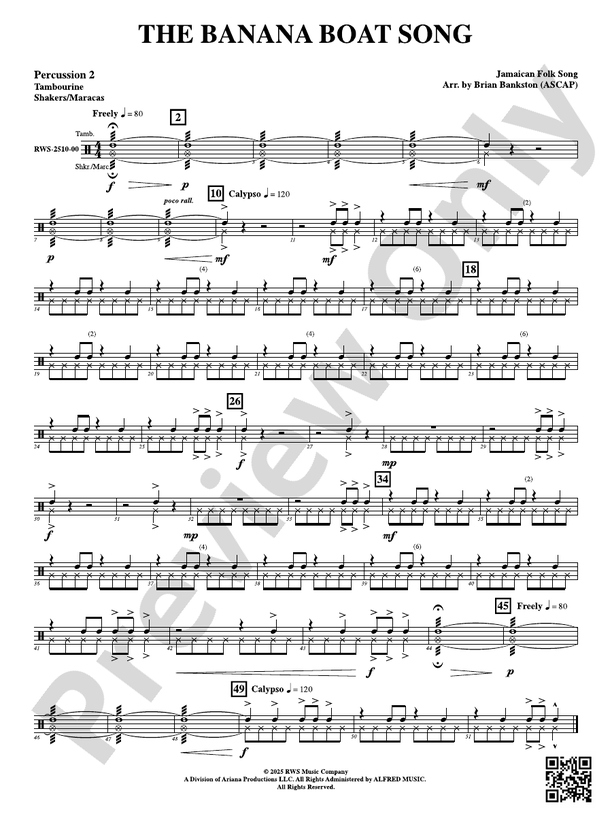 The Banana Boat Song: 2nd Percussion: 2nd Percussion Part - Digital ...