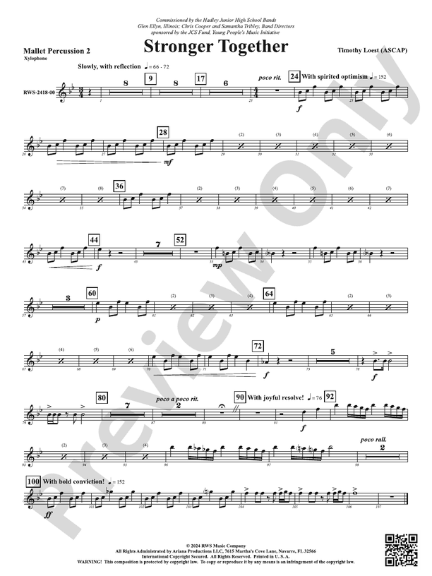 Stronger Together: 2nd Mallet Percussion: 2nd Mallet Percussion Part ...