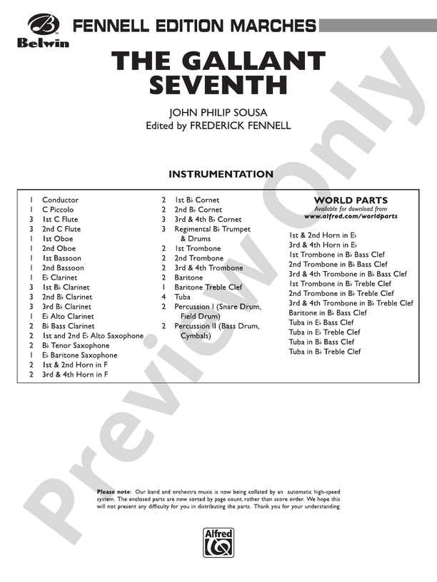 The Gallant Seventh: Score: Concert Band Score - Digital Sheet Music ...