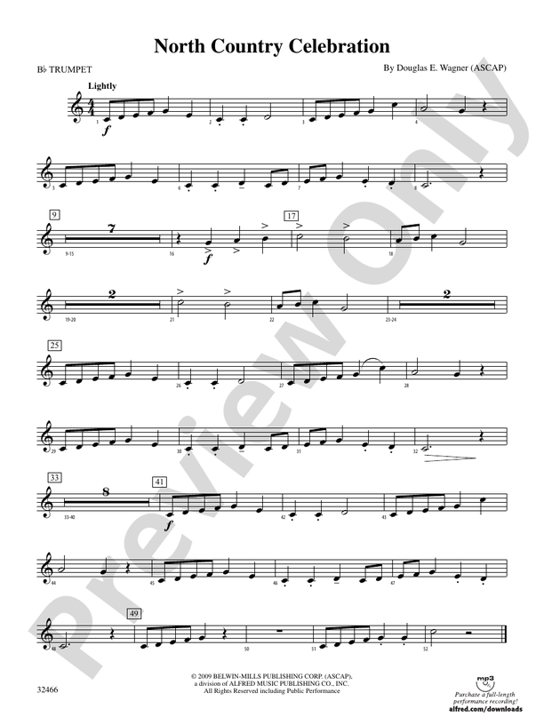 North Country Celebration: 1st B-flat Trumpet: 1st B-flat Trumpet Part ...