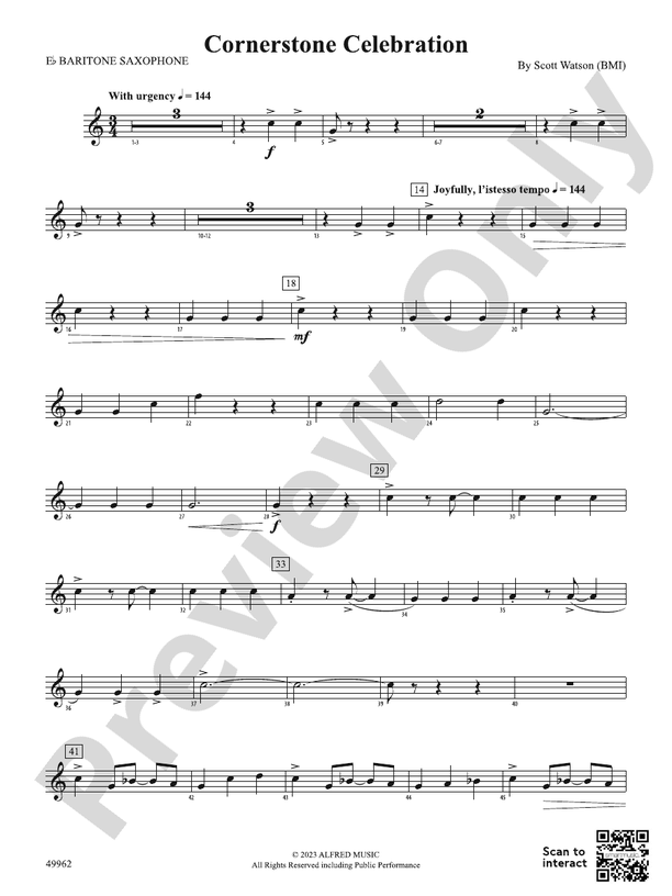 Cornerstone Celebration: E-flat Baritone Saxophone: E-flat Baritone Saxophone Part - Digital ...