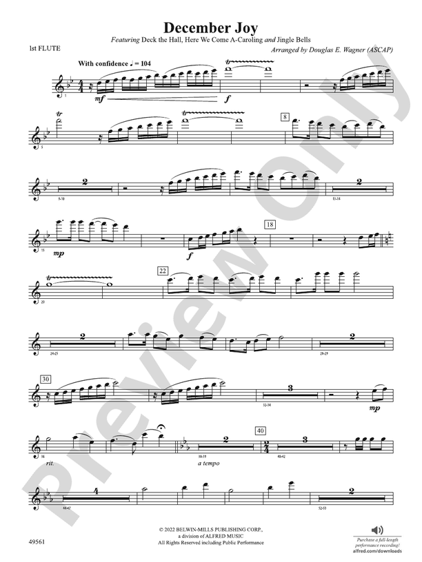 December Joy: Flute: Flute Part - Digital Sheet Music Download