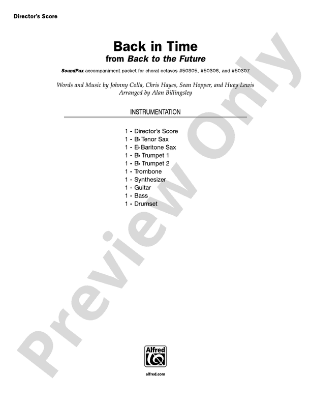 Back in Time: Choral SoundPax: Johnny Colla - Digital Sheet Music Download