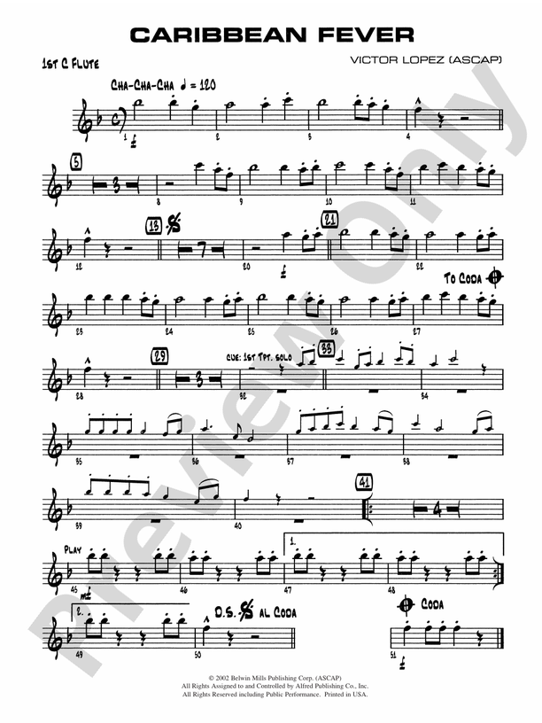 Caribbean Fever: Flute: Flute Part - Digital Sheet Music Download