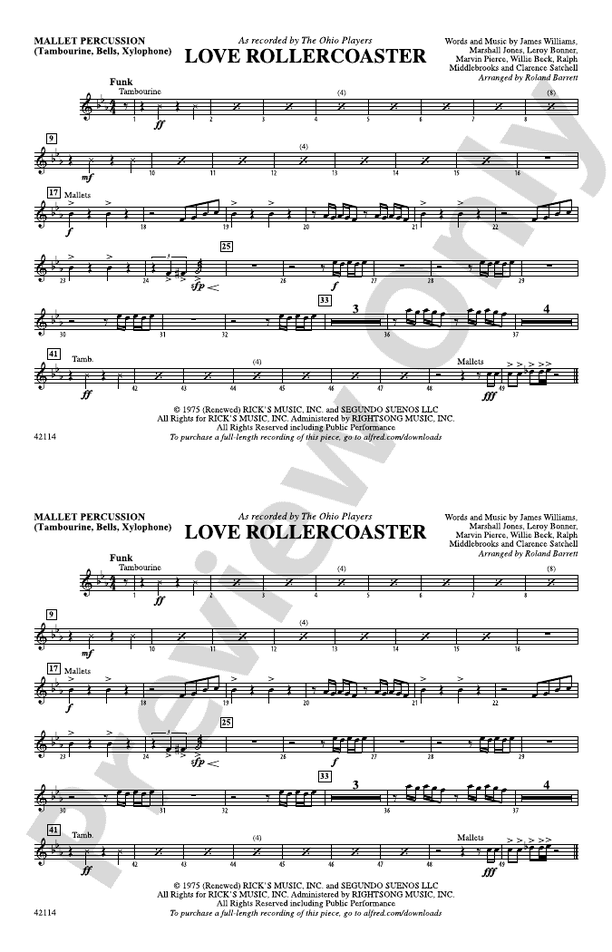 Love Rollercoaster: Mallets: Mallets Part - Digital Sheet Music Download