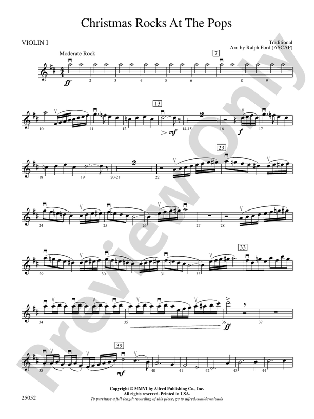 Christmas Rocks at the Pops: 1st Violin: 1st Violin Part - Digital Sheet Music Download