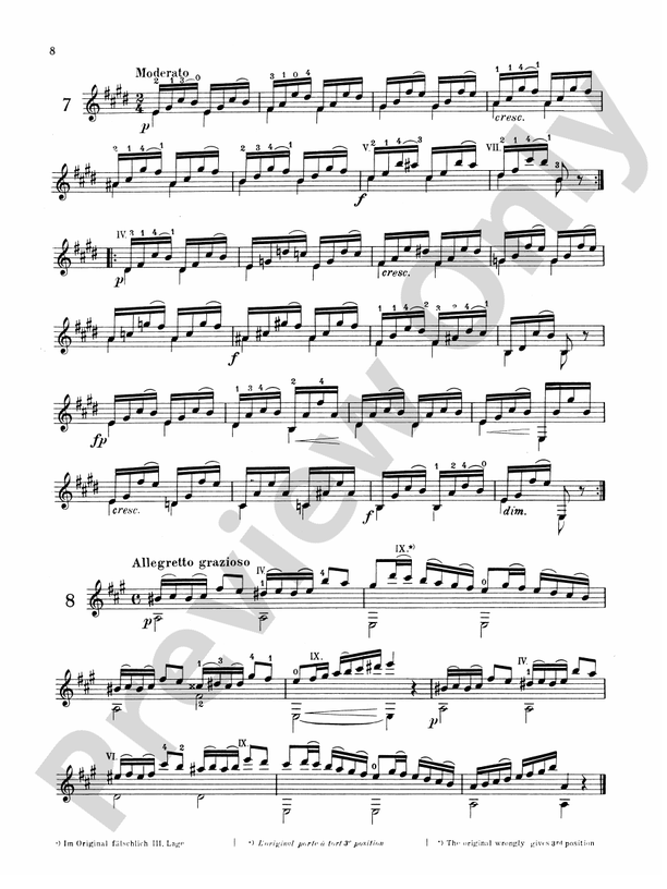 Carcassi: Melodic and Progressive Etudes, Op. 60: No. 7 Part - Digital ...