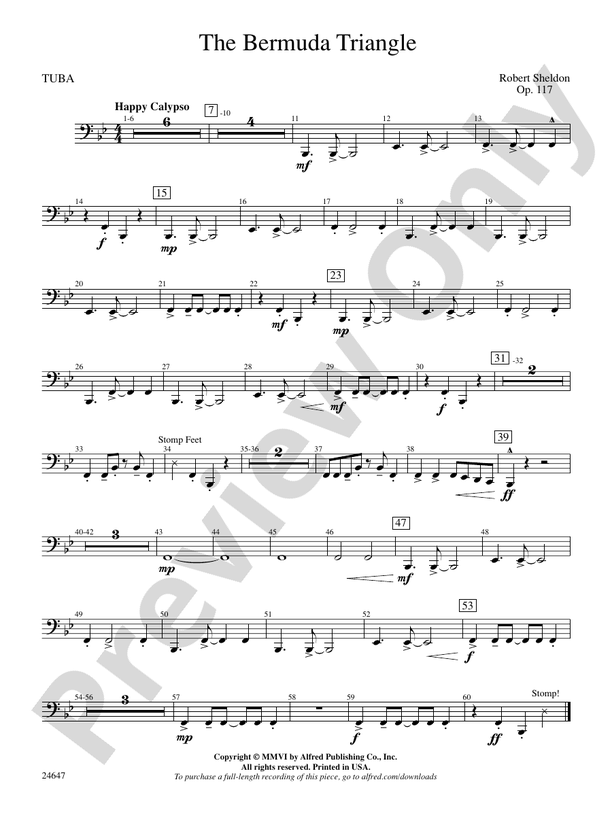 The Bermuda Triangle: Tuba: Tuba Part - Digital Sheet Music Download