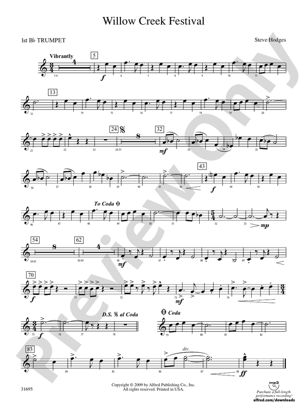 Willow Creek Festival: 1st B-flat Trumpet: 1st B-flat Trumpet Part ...