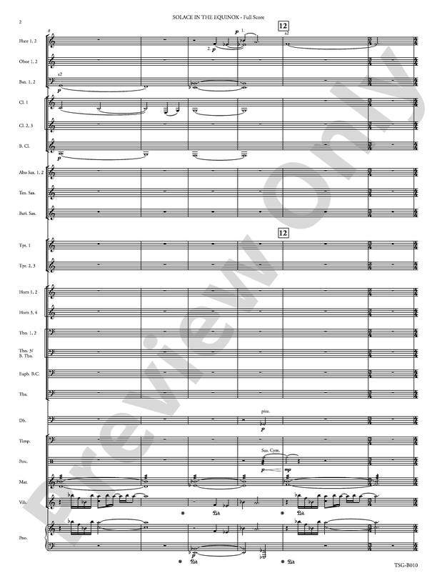 Solace in the Equinox: Concert Band Conductor Score & Parts: Tyler S. Grant - Digital Sheet ...