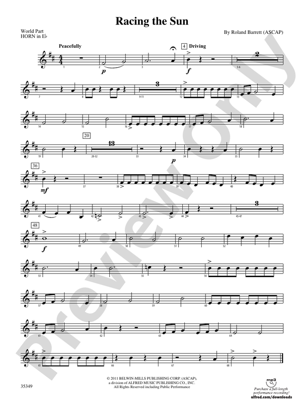 Racing the Sun: (wp) 1st Horn in E-flat: (wp) 1st Horn in E-flat World ...