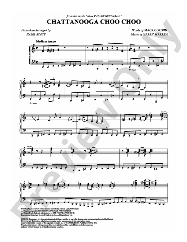 Chattanooga Choo Choo: Piano: Harry Warren - Digital Sheet Music Download