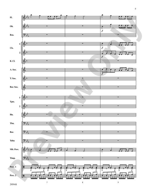 Swahili Folk Hymn (Bwana Awabariki): Score: Concert Band Score ...