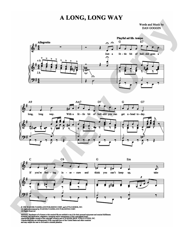 A Long, Long Way: Piano/Vocal/Chords: Dan Goggin - Digital Sheet Music ...