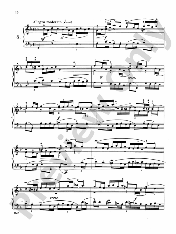 Bach: Fifteen Three-Part Inventions (Ed. Carl Czerny): 8. Three-Part ...