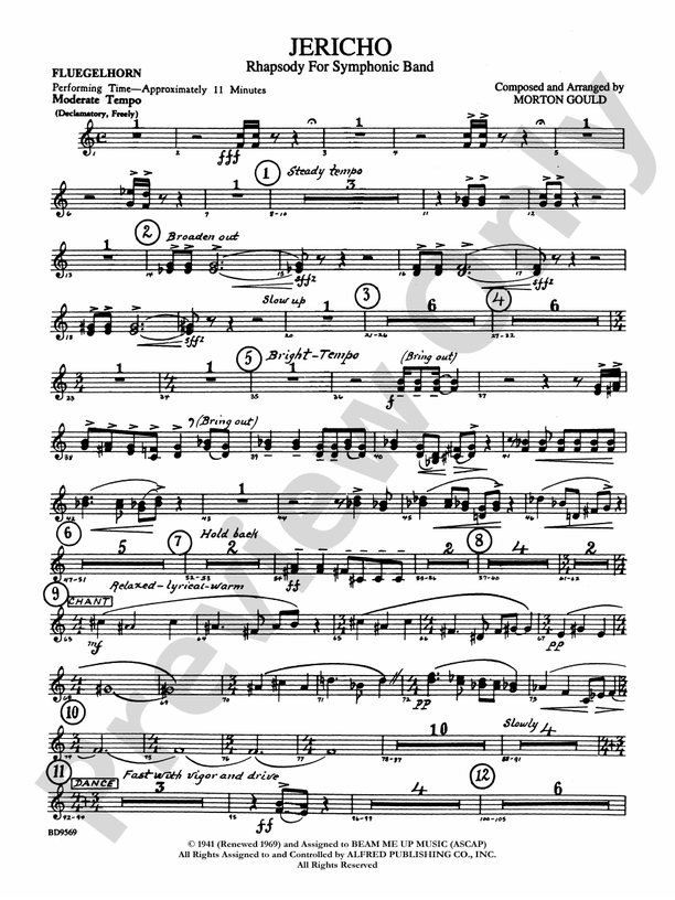Jericho: 1st Flugel Horn: 1st Flugel Horn Part - Digital Sheet Music Download