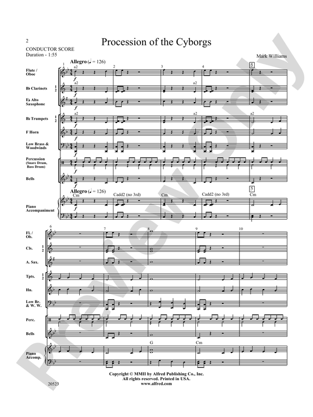 Procession of the Cyborgs: Score: Concert Band Score - Digital Sheet ...