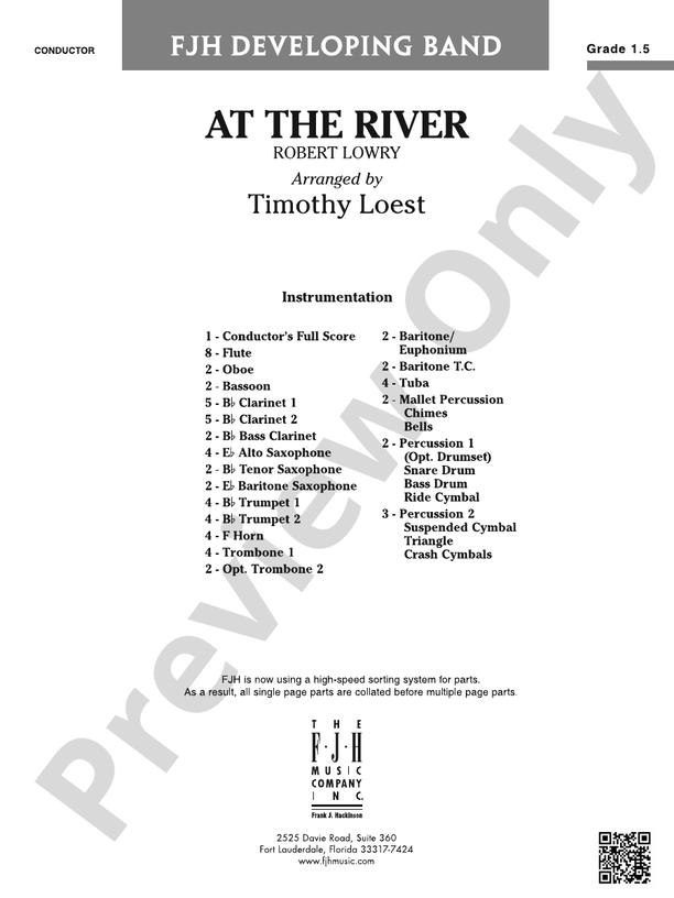 At the River: Score: : Timothy Loest - Digital Sheet Music Download