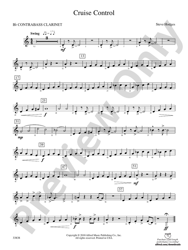 Cruise Control: (wp) B-flat Contrabass Clarinet: (wp) B-flat Contrabass Clarinet World Part ...