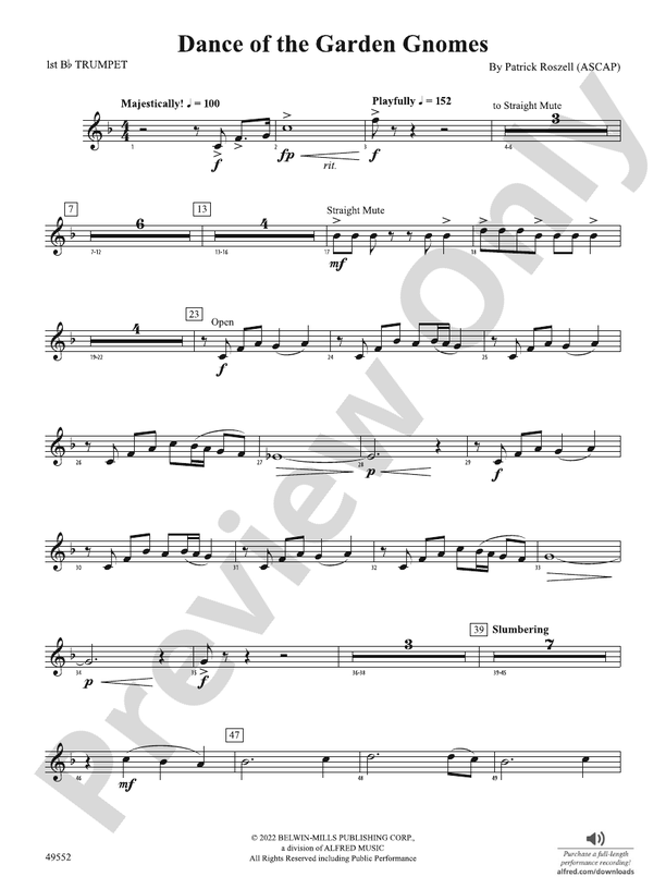 Dance of the Garden Gnomes: 1st B-flat Trumpet: 1st B-flat Trumpet Part ...