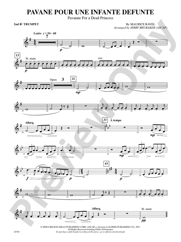 Pavane Pour Une Infante Defunte (Pavanne for a Dead Princess): 2nd B ...