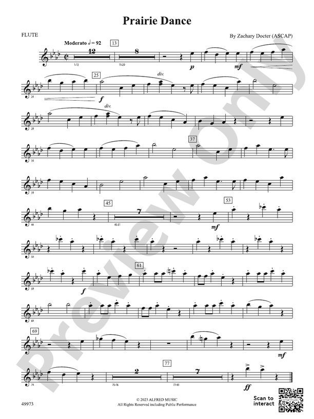 Prairie Dance: Flute: Flute Part - Digital Sheet Music Download