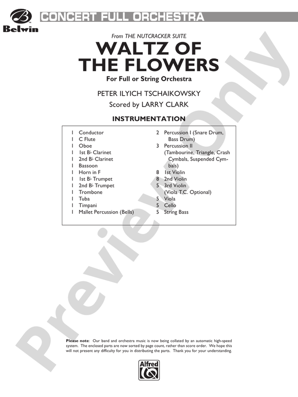 Waltz of the Flowers (from The Nutcracker Suite): Score: Full Orchestra ...