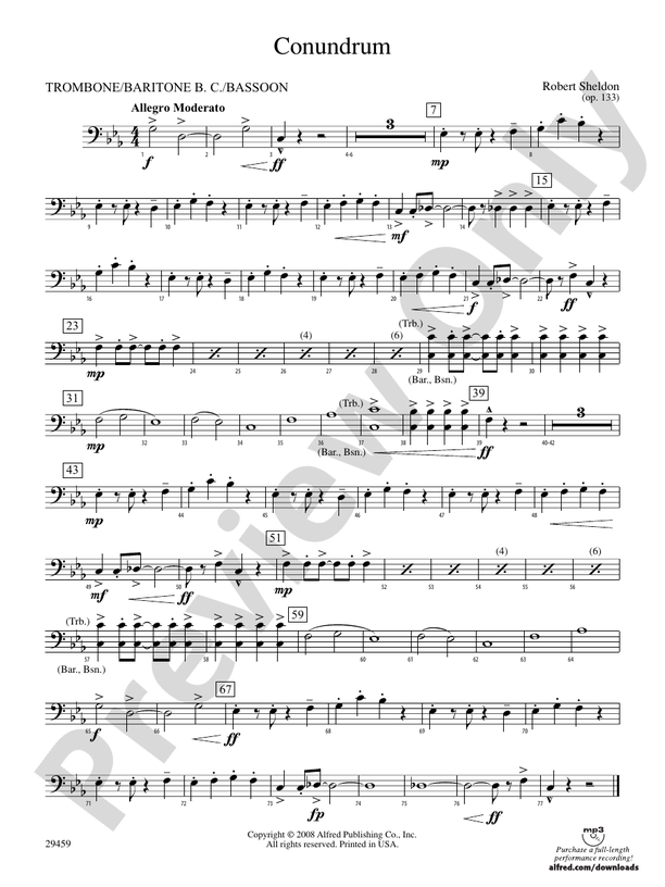Conundrum: 1st Trombone: 1st Trombone Part - Digital Sheet Music Download
